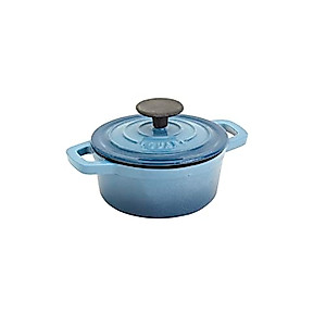 Smith & Clark 1-Quart Enameled Cast Iron Dutch Oven Pot with Lid, Blue