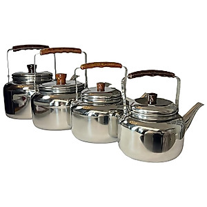 Chandler 3.12 Liter Tea Pot, Vintage Tea Kettle - 4mm Stainless Steel Pot - Hard to Dent | Ergonomic Handle with a Cool Grip | Portable Tea Kettle For Camping (Silver Colour, 3.12 L)