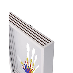 CHERRY CHEERS Family Handprint Kit, DIY Craft Keepsake Wooden Frame, Endless Gift Set, Non-Toxic Paints, Transparent Sheets (White)