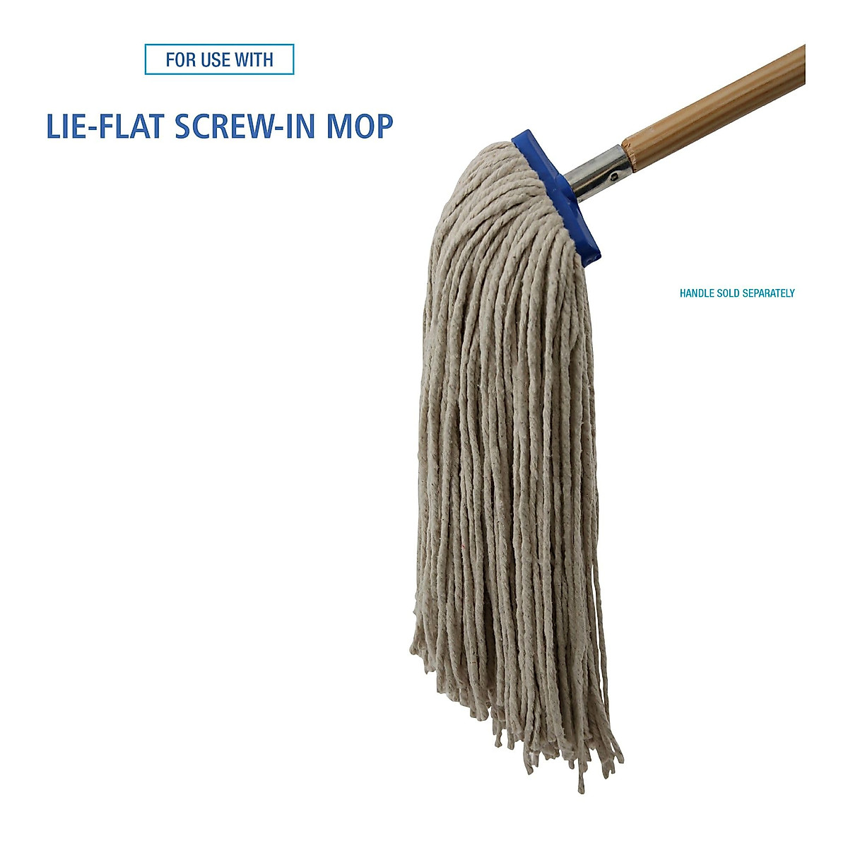 Boardwalk BWK724CEA 24 oz. Cut-End Lie-Flat Cotton Wet Mop Head - White