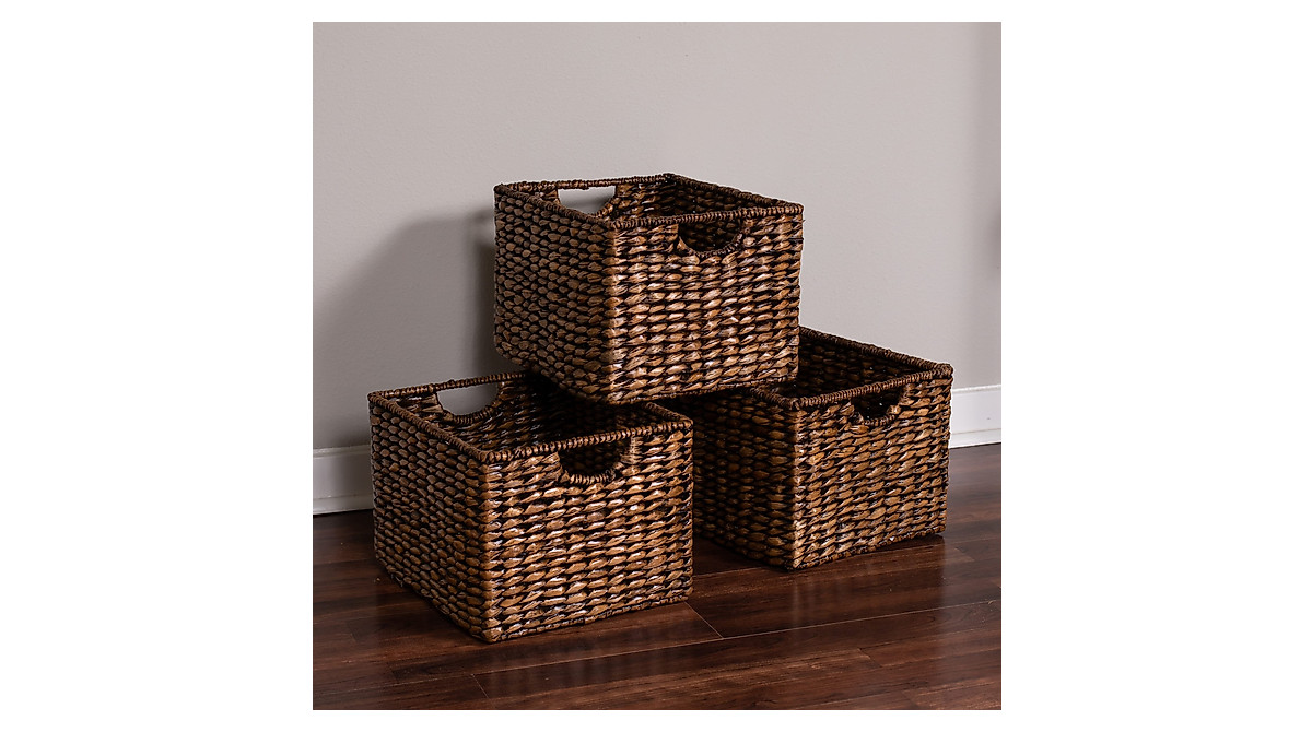 BirdRock Home Storage Baskets - Stylish 3-Piece Wicker Organizer Set