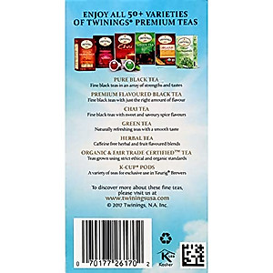 Twinings Cold Brewed Iced Tea - Mint Flavored Green Tea with Peppermint Leaves, Caffeinated Green and Black Tea Extracts, Unsweetened Cold Brew Tea Bags Individually Wrapped, 20 Count