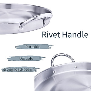 ARC, CM54 NSF Approval 21.25" Heavy Duty Stainless Steel Convex Comal Cazo Griddle Fryer Cookware, Mexican Style Wok, Great Comal para Tacos Tortillas Maker, Cooking Disco Camping (21.25'' X 2.12'')