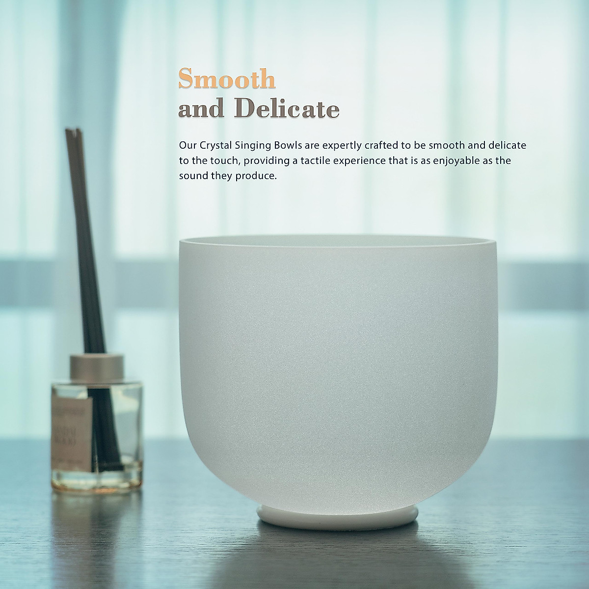 TOPFUND Solfeggio 528 Hz Crystal Singing Bowl Solar Plexus Chakra 8 inch with Heavy Duty Carrying Case and Singing Bowl Mallets