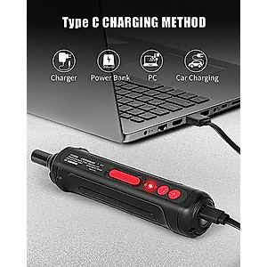 AVID POWER Electric Screwdriver Set, 4V Magnetic Chuck Cordless Power Screwdriver Rechargeable with 37 Accessories, USB Rechargeable Lithium ion Battery, Dual LED Lights