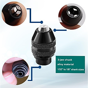 Taiss10PCS Drill Chuck Collet Set, 1/32 "to 1/8" Replacement Brass Quick Rotating Drill Nut for Dremel and Replacement 4485 4486 Keyless Drill Bit Chuck Handle Rotary Tool.