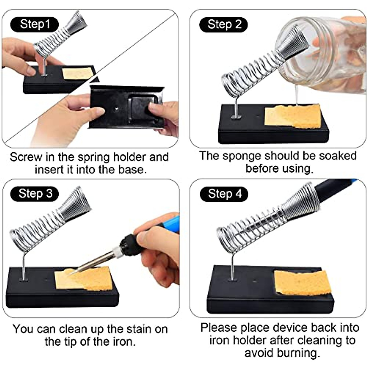 ANBES Soldering Iron Kit Electronics, 60W Adjustable Temperature Welding Tool, 5pcs Soldering Tips, Desoldering Pump, Soldering Iron Stand, Tweezers
