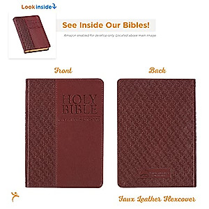 KJV Holy Bible, Compact Faux Leather Red Letter Edition - Ribbon Marker, King James Version, Saddle Tan