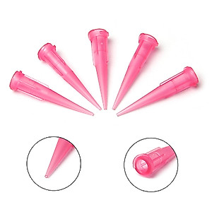 Auniwaig 100PCS Plastic Tapered Pinhead 20 Gauge TT Adhesive Dispensing Tip 0.64mm Tip ID Smoothflow Tapered Tips Dispensing Needle Tips Accessory Parts for Glue Epoxy Dispensing