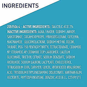 CeraVe Face Wash Acne Treatment | 2% Salicylic Acid Cleanser with Purifying Clay for Oily Skin | Blackhead Remover and Clogged Pore Control | Fragrance Free, Paraben Free & Non Comedogenic| 8 Ounce