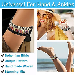 5pcs Surfer Beach Bracelet For Men, Ankle Bracelet for Women, Unisex Handmade Men's Bracelet Waterproof Surfer Bracelet Colorful Anklet Bracelet String Rope Jewelry for Women Men Friendship Bracelets