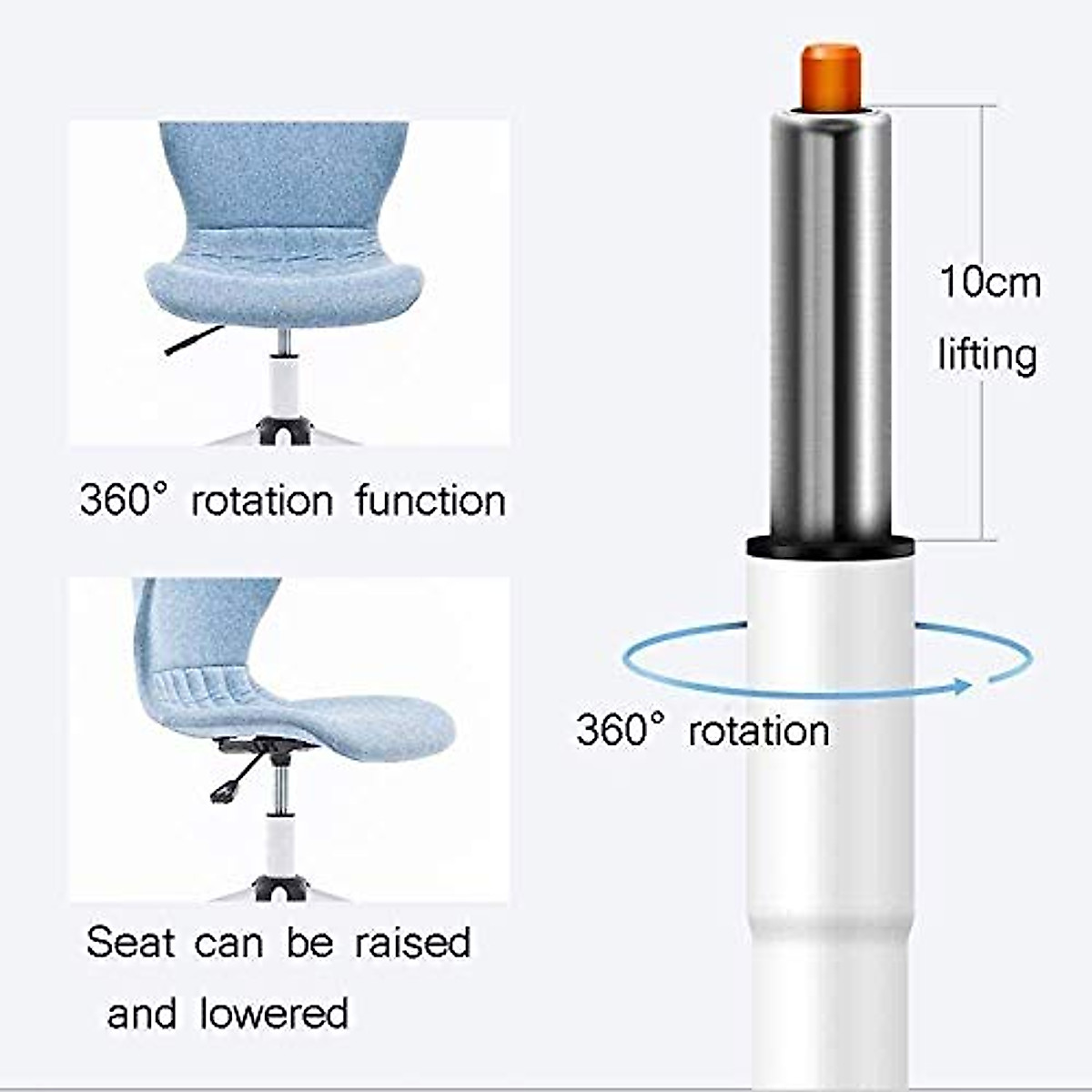 LUKEO Office Chair Ergonomic Fabric Computer Chair Home Office Chair Study Leisure Chair Minimalist Swivel Chair (Color : Blue)