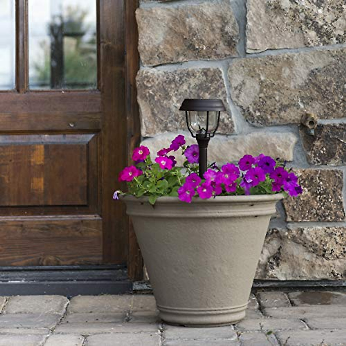 SOLARBASICS SB-145 DC Pathway Solar Landscape Accent Light, Dual Warm/Bright White Bulb, LED, Oil Rubbed Bronze, 4-Pack