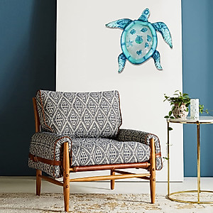 LIFFY 20Inch Metal Sea Turtle Wall Decor Hanging Wall Art Decorations for Beach Pool Patio Seametal