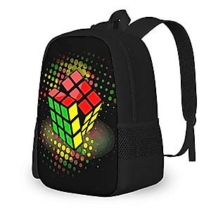AMRANDOM Large Capacity Rucksacks, for Colorful Rubiks Cube Art Multipurpose Anti-Theft Carry On Bag with Padded Straps, College School Bookbag, Travel Hiking Backpack, Laptop Backpack