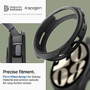 Spigen Liquid Air Armor Designed for Samsung Galaxy Watch 6 44mm Case Flexible Lightweight TPU Case (2023) - Matte Black