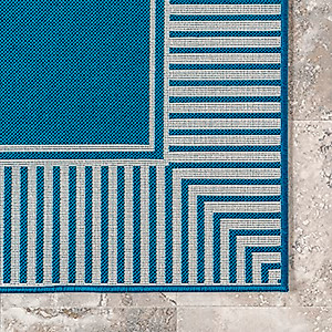 nuLOOM Asha Simple Border Indoor/Outdoor Area Rug, 8' x 10', Teal