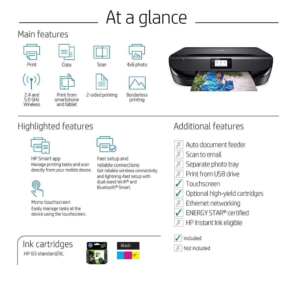 HP Envy Wireless All-in-One Photo Printer (Renewed) (HP Envy 5052)
