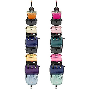 OVOY Bag-Organizer-Rack-Holder Purse Hanger for Door - 20 Hooks for Handbags for Closet and Door 2Pcs-Fit Door Thickness 1.3-1.5" (Black, 2PCS(Fit Door Thickness 1.3-1.5"))