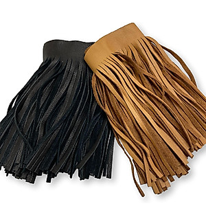 Leather Fringe Sold by The Foot (1 FT, Tan)