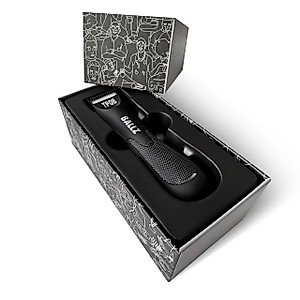 TPOB Ballz Male Grooming Trimmer - Cordless Rechargeable Hair Clippers for Men, Zero Gapped T-Blade, Electric Beard Trimmer Shaver - Black