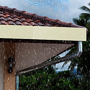 Yexiya 2 Pcs Rain Gutter Valley Splash Guards Downspout Diverter Roof Rain Diverter Roofing Gutter Guards with 20 Pcs Matching Gutter Screws Gutter Guards for Corner House Almond(Straight Style)