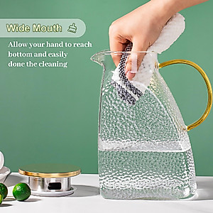 Glass Pitcher With Lid and Spout, 1.8 Liter 60 oz Glass Pitchers With Handle And Lid, Glass Pitcher Jug For Fridge, Glass Carafe With Lid for Hot/Cold Water Iced Tea Juice Coffee Milk Beverage