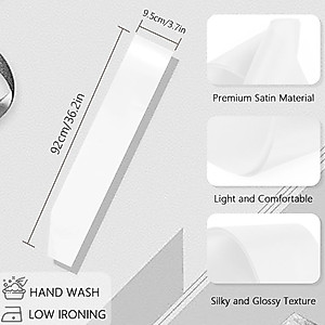 2Pcs White Sash Blank Sash Custom Sash Prom Queen Sash Homecoming Sashes Pageant Sash Senior Sash Wreath Sash Bride Sash, Satin Sash For Wedding Graduation Birthday Halloween Party, White Sashes Blank