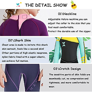 NATYFLY Kids Wetsuit, 2.5mm Neoprene Thermal Swimsuit, Full Wetsuit for Girls Boys and Toddler, Long Sleeve Kids Wet Suits for Swimming (New Pink-Girls Wetsuit-2.5mm, 4)