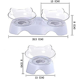 Purrbowl Orthopedic Anti-Vomiting Cat Feeder, 15 Degree Tilted Design Neck Guard Stand Raised, for Cats and Small Dog (Double)