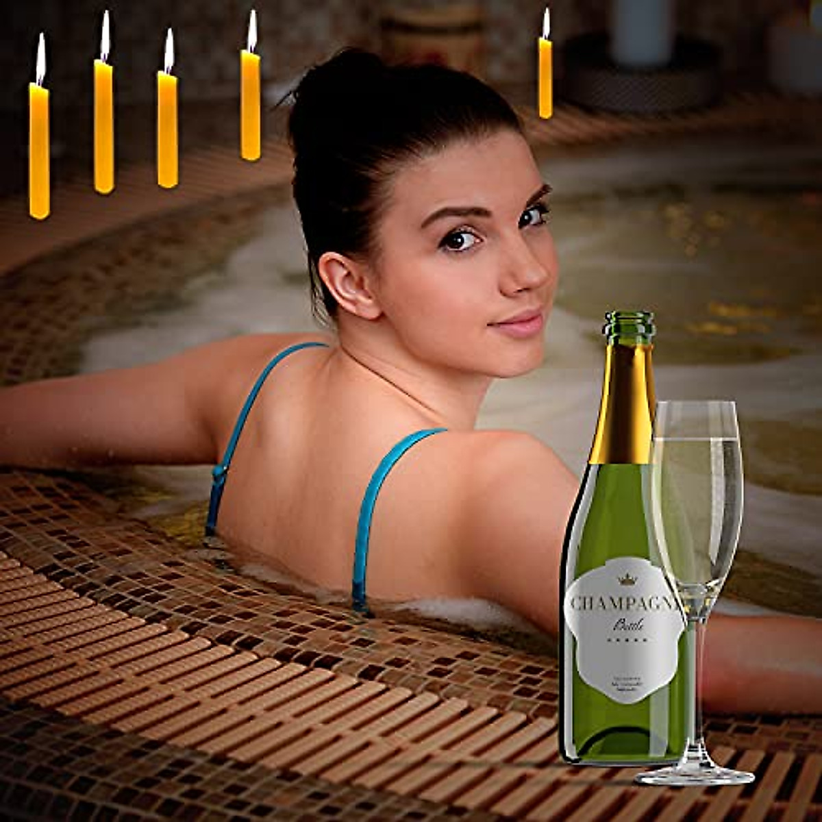 Beeswax Taper Candles 100% Natural Pure Refined Unscented and Decorative - with Chemical Free Cotton 12 Pack BOUNS Get a Free DRIPLESS Beeswax Lighter Wick Made in USA Since 1956 4 Hours