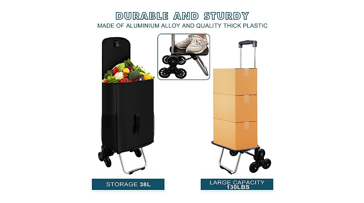 Honshine Stair Climbing Grocery Cart - Foldable & Waterproof