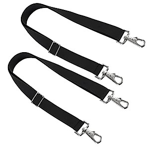 Premium Horse Blanket Sheet Leg Straps, Replacement Stretchy Belly Strap with Double Swivel Snaps, Adjustable Length from 24 to 42 Inch Black(2 Pcs)