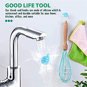 MYPLAISIR Key Hooks for Wall, 24Pack Adhesive Cable Clips, Desk Cable Management Clips Desk Cable Organizer Thumbs up Wall Hooks for Hanging Computer Cable Management Kit Multicolour Mixed