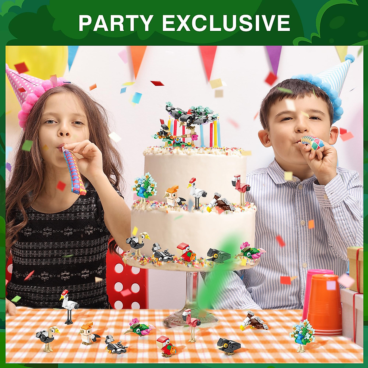 Sawaruita Party Favors for kids-20 Packs Fun Bird Building Blocks Sets Classroom Prizes-Birthday Goodie Bags Stuffers for Kids-Mini Animal Building Blocks Toys for Ages 6+ Boys & Girls Gifts（20in 2）