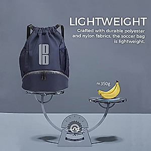 brooman Youth Soccer Bags Boys Girls Soccer Basketball Volleyball & Football Backpack with Ball Compartment (Navy)