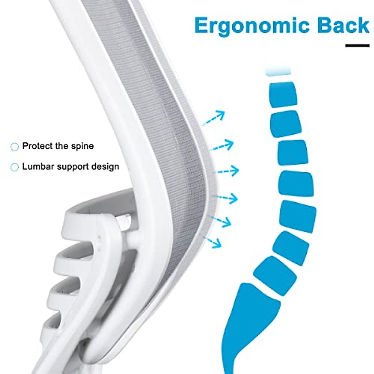 BOLISS Mid-Back Mesh Ergonomic Drafting Chair Tall Office Chair Task Chair with Adjustable Foot Ring and Height Adjustable Armrest (Grey)