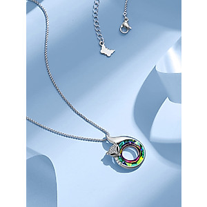 PLATO H Crystal Fox Necklace Cute Head and Tail Pendant Anniversary Jewelry for Women's Birthday Gift for Her