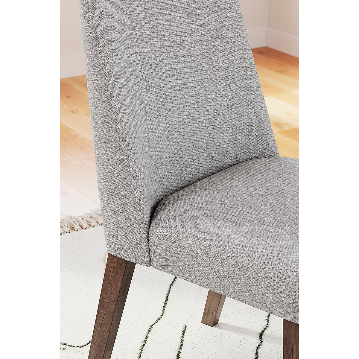 Signature Design by Ashley Lyncott Contemporary Dining Room Upholstered Side Chair with Foam Cushion, Set of 2, Cream & Brown