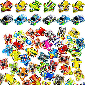 100 Pcs Pull Back Vehicles Bulk, Pull Back City Cars 50 Pcs Pull Back Tiny Cars 50 Pcs Pull Back Plane Toys for Car Party Favors Classroom Prizes Goodie Bags Fillers