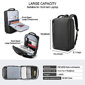 TIGERNU Laptop Backpack for Men 4-in-1 Business Backpack 15.6 Inch Computer Professional Backpack for Travel (TGN-B006 Black)