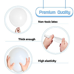 KAWKALSH 137Pcs White Balloon Garland Arch Kit, Latex Balloons Different Sizes Party Balloon for Birthday Party Graduation Baby Shower Wedding Holiday Balloon Decoration