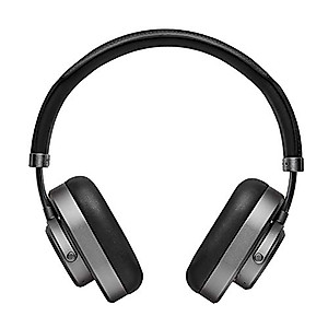 Master & Dynamic MW65 Active Noise-Cancelling (ANC) Wireless Headphones –, Bluetooth Over-Ear Headphones with Mic - Gunmetal/Black Leather (Renewed)