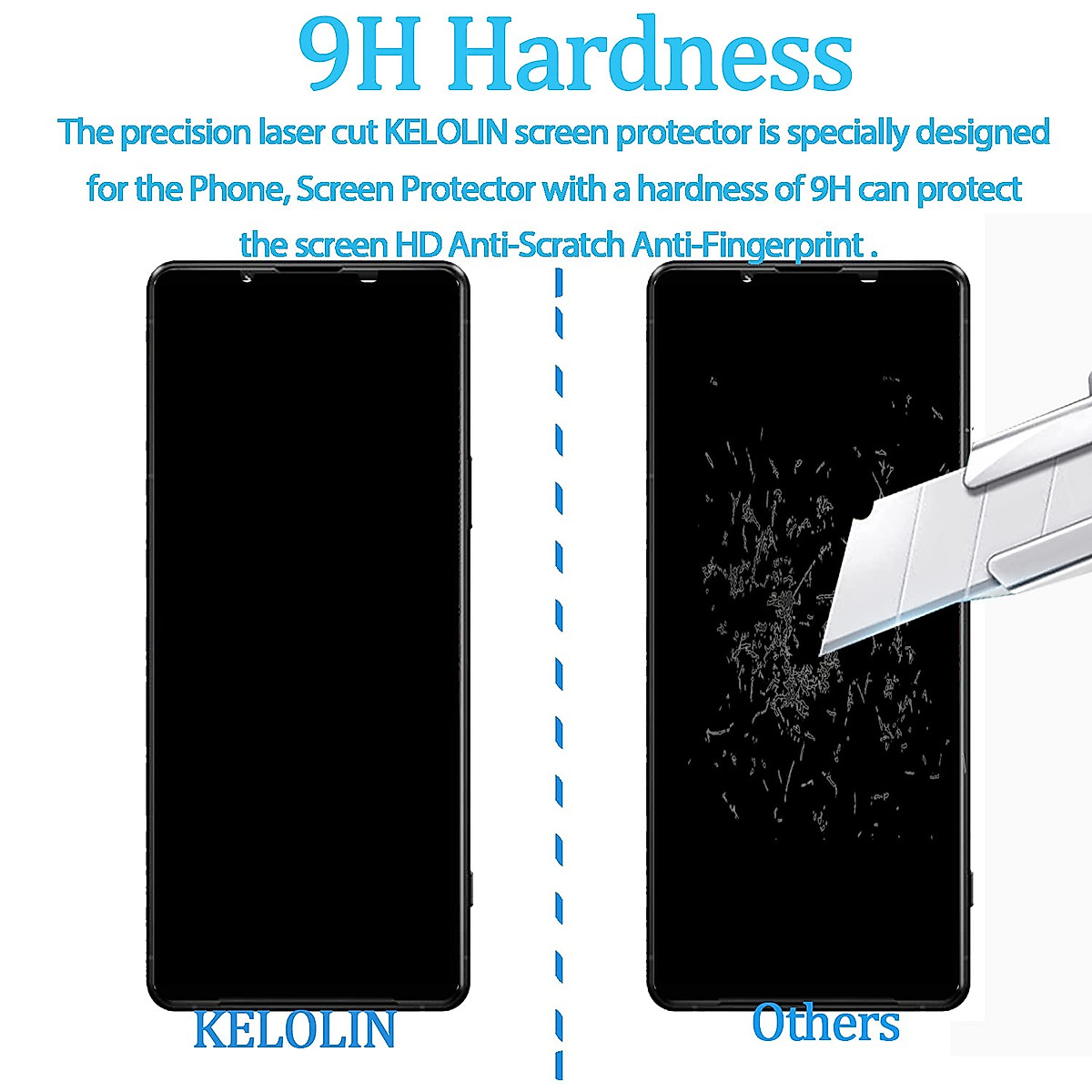 KELOLIN [2 Pack] Tempered Glass Screen Protector for Sony Xperia 1 III, [Full Coverage] [ Anti-Scratch ] [ No-Bubble ] HD Screen Protector Compatible with Sony Xperia 1 III(Black)