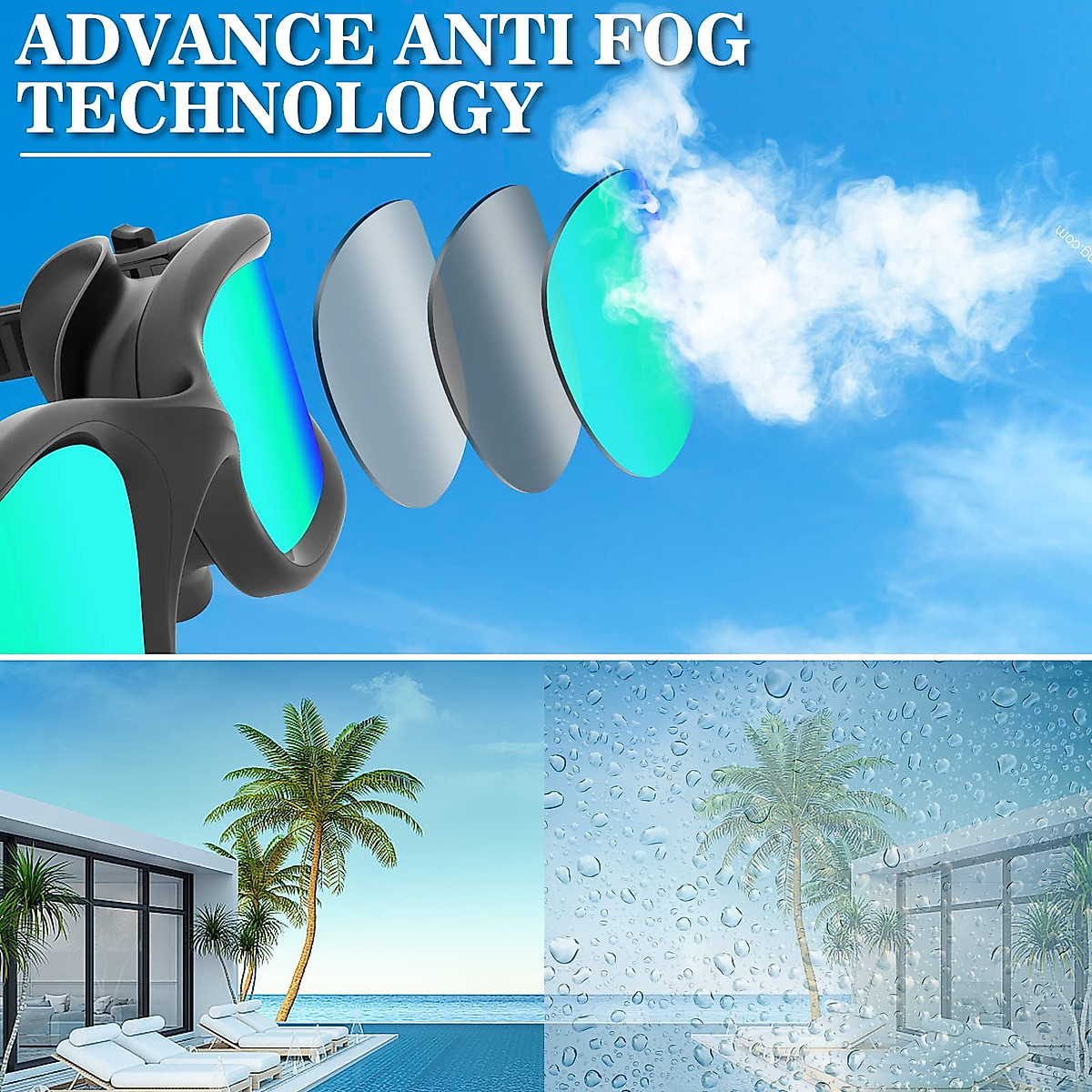 WIN.MAX Polarized Swimming Goggles Swim Pool Goggles Anti Fog Anti UV No Leakage Clear Vision for Men Women Adults Teenagers