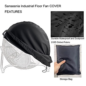 Sanseenia Industrial Floor Fan Cover, Waterproof & Dustproof Fan Cover Fit For Most 18" 20" High Velocity Electric Industrial Shop and Home Floor Fan