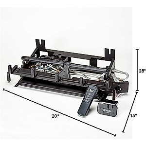 Duluth Forge DLS-24R-2 Dual Fuel Ventless Fireplace Logs Set with Remote Control, Use with Natural Gas or Liquid Propane, 33000 BTU, Stacked Red Oak, 24 Inches