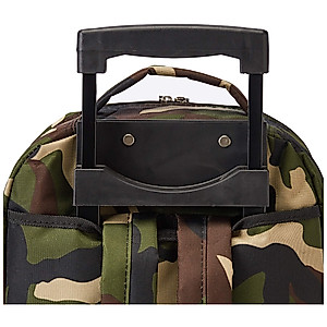 Rockland Double Handle Rolling Backpack, Camouflage, 17-Inch