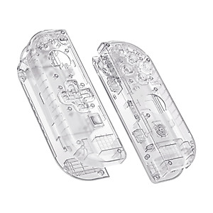 eXtremeRate Transparent Clear Joycon Handheld Controller Housing (D-Pad Version) w/Full Set Buttons, DIY Replacement Shell Case for Nintendo Switch & Switch OLED Joy-Con – Console Shell NOT Included