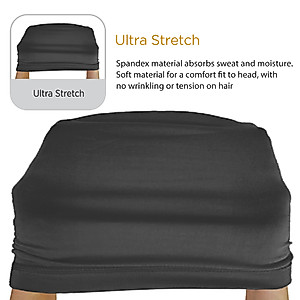 Titan Black Spandex Dreadlock Skull Cap 1PC, Super Jumbo Size